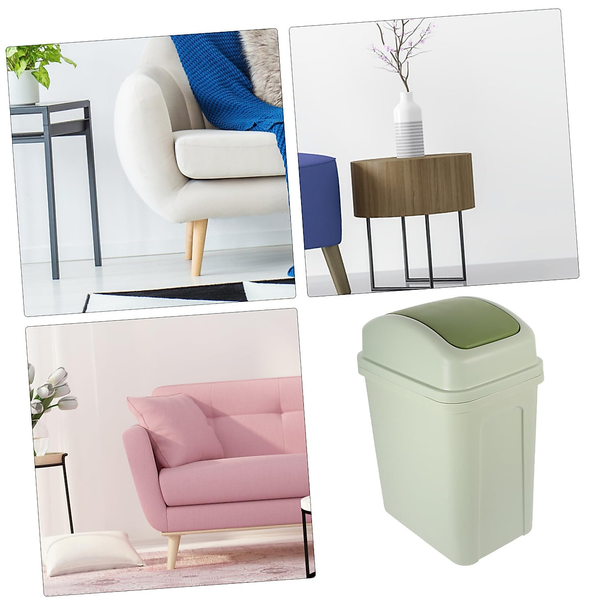 Shake Lid Trash Can Household Trash Can Thicken Garbage Bucket Plastic Trash Can Thicken Trash Bucket Restroom Trash Can Small Trash Can with Flip Lid Trash Cans with Lids Trashcan