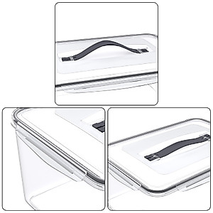 Drephia 6 Pack 15 L/63Cup Large Airtight Food Storage Containers with lid, Plastic Kitchen Fridge Pantry Organizers for Bread, Pet Food, Dry Food, Proof Dough, BPA Free