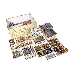The Broken Token Game Organizer Compatible with Gloomhaven - Wooden Game Organizing Box with Multiple Trays and Dividers