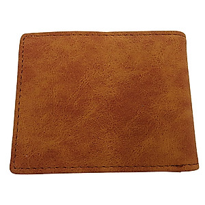 Small Genuine Brown Leather Bifold Wallet with Praying Cowboy Medal, Minimal Thin Folding Wallets with Coin Pocket, Thoughtful Gifts for Men and Women, 4.25 Inches