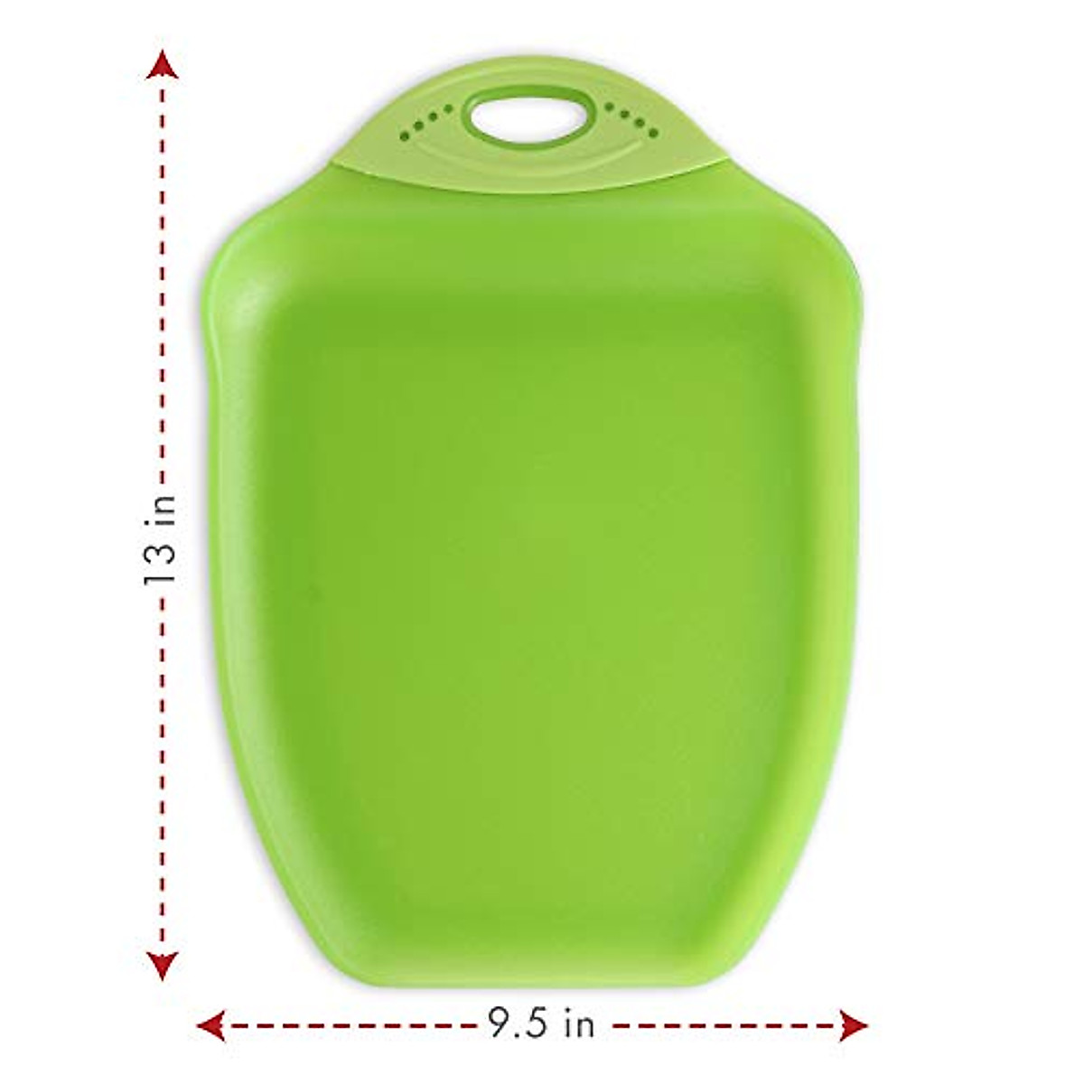 Dexas Chop & Scoop Cutting Board, 9.5 by 13 inches, Solid Green