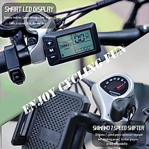 Y&Q Electric Bike for Adults, 750W Ebike, 27.5'' Electric Mountain Bike, 32MPH 48V 13AH Battery Electric Bicycle, LCD Display, Shimano 7, Phone Mount with USB Port for Mountain Beach Snow Commute