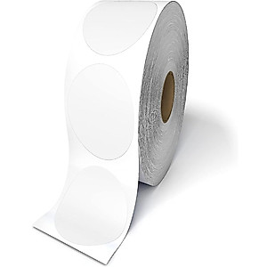 1.5 Inch Circle Thermal Labels, Self-Adhesive Round Printer Stickers, 500 per Roll Thermal Label Stickers for DIY Logo Design, Business and Name Tag