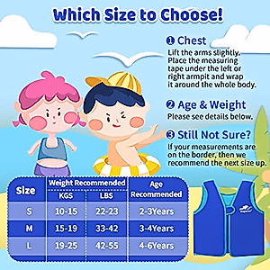 Vine Kids Swim Vest Toddler Learn to Swim Floatation Jackets Training Vest for Boys Girls (1-2 Years)