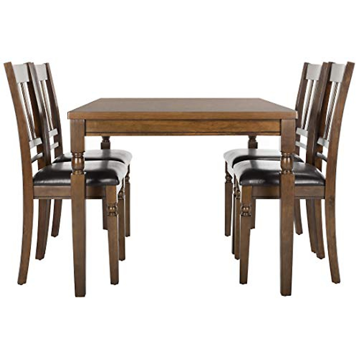 Safavieh Home Collection Kodiak 5 Piece Dining Set, Light oak and Black