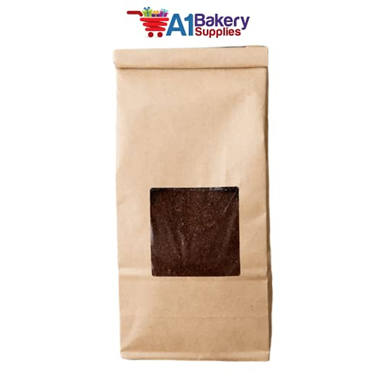 Kraft Tin Tie Poly-Lined Bags Coffee Bags Reclosable Tin Tie Bags with Window - 1Lb - 50 Pack