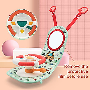 Happytime Musical Car Wheel Baby Toys, in-Car Wheel Musical Activity Play Center for Baby's Travel Companion Entertain and Relax Easier Drive with Sounds and Lights