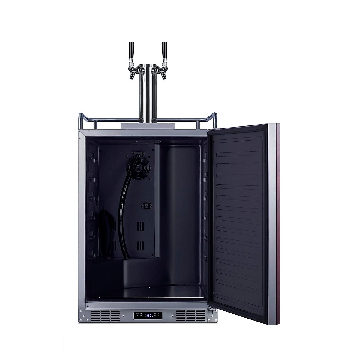 Summit Appliance SBC682PNRTWIN Panel Ready 24" Wide Built-in Kegerator, Panels Not Included, 5.6 cu.ft Capacity, Twin Tap System, Automatic Defrost, Digital Thermostat, Memory IC Function