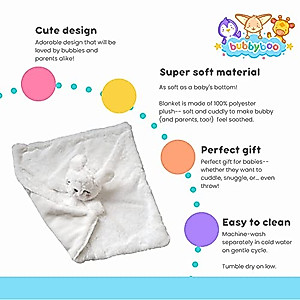 bubby boo Baby Stuffed Animal Security Blanket - White Bunny Rabbit - Soft Snuggle Toy - Baby Gift - Soothing Plush Toy - Baby Lovey- Perfect Baby Gift for All Babies