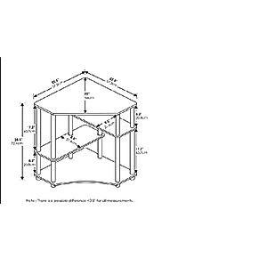 FURINNO Turn-N-Tube Space Saving, Corner Desk, Espresso/Black