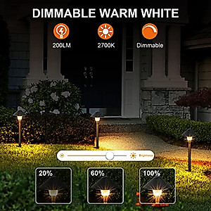 XMCOSY+ Low Voltage Landscape Lights, 200LM Smart Pathway Lights with APP Control, Adjustable Warm White & RGB, Compatible with Alexa, 12V 6W Outdoor Mushroom Lights for Garden Path Lawn (4 Pack)