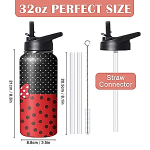 GOODNHAPPY Cute Cartoon Mouse Tumbler with Top Handle and Straw Lid Gift for Boys Girls Water Bottle Travel Kettle Cup for Car Cold and Hot Stainless Steel Double Wall Insulated Mug (bow tie, 32OZ)