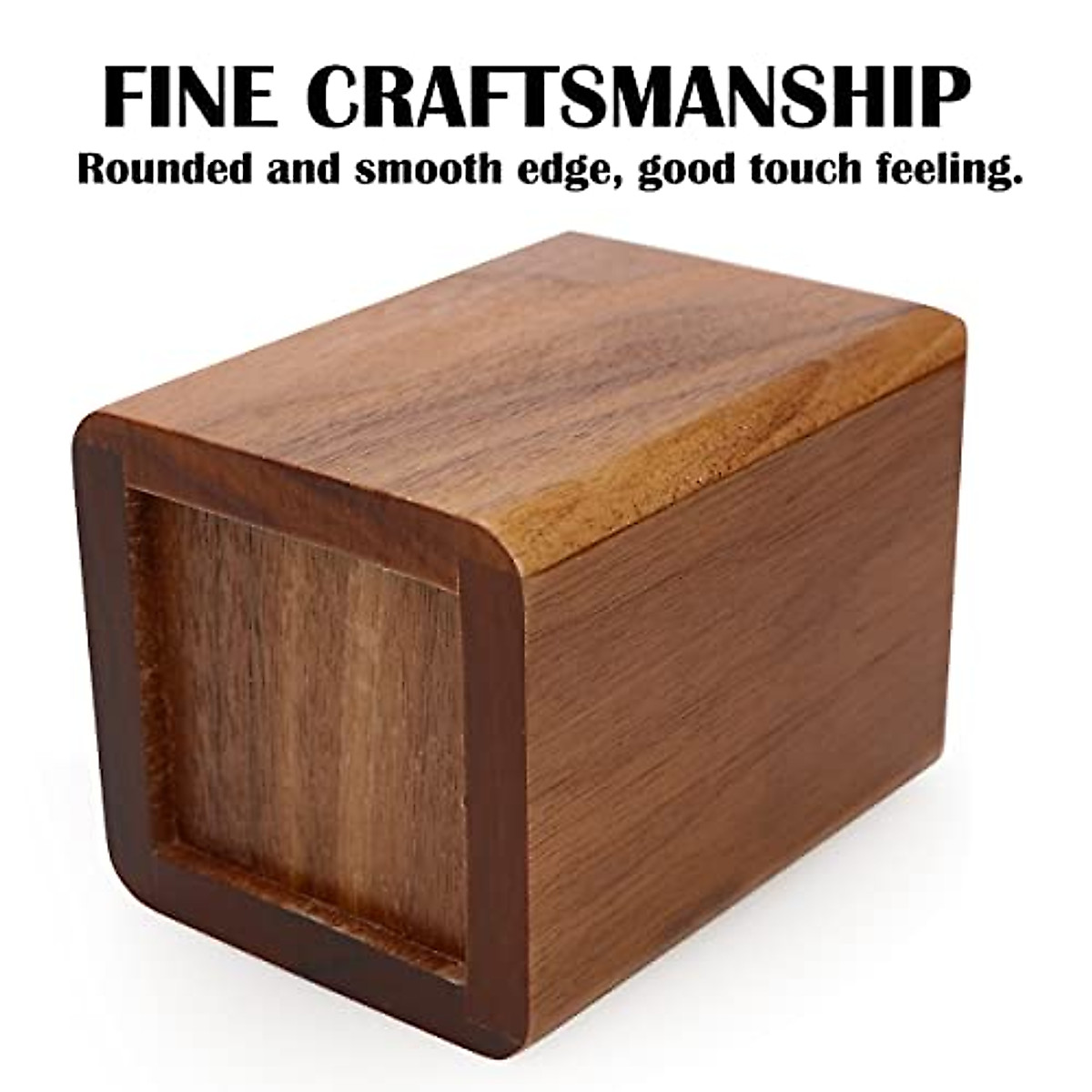 Wooden Pen Box Desktop Stationery Organizer Creative Simple Solid Natural Wood Pencil Holder for Office Supplies (Black Walnut)
