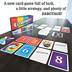 Elimino! Card Game - Designed by 11 & 13 Year Old Sisters! A Modern Update on The Classic Card Game Garbage (or Trash) | Great Gift Idea for Kids, Teens, Adults, Friends & Family Fun (Ages 7+)