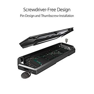 ASUS ROG STRIX Arion Aluminum Alloy M.2 NVMe SSD External Portable Enclosure Case Adapter, USB 3.2 Gen 2 Type-C (10 Gbps), USB-C to C and USB-C to A Cables, Fits PCIe 2280/2260/2242/2230 M Key/B+M Key