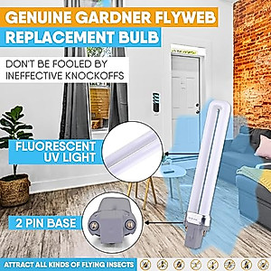 Gardner EL-22 FlyWeb Classic Fly Light Replacement Bulb, Fly Light for Indoors, Fly Web Light Lamp Replacement, UV Insect Light Traps, 9 Watt - Non-Zapper Insect Solution