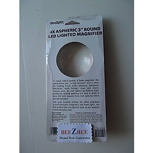 UltraOptix Powerful 4x ASPHERIC 3" Round LED Lighted Magnifier
