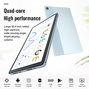 OLEXEX Tablet 10.4 inch Android 11 6000mAh 1332 * 800 HD CTP 2GB ROM Quad Core RAM 32 GB WiF Bluetooth GMS Certified Tablets (Gray)