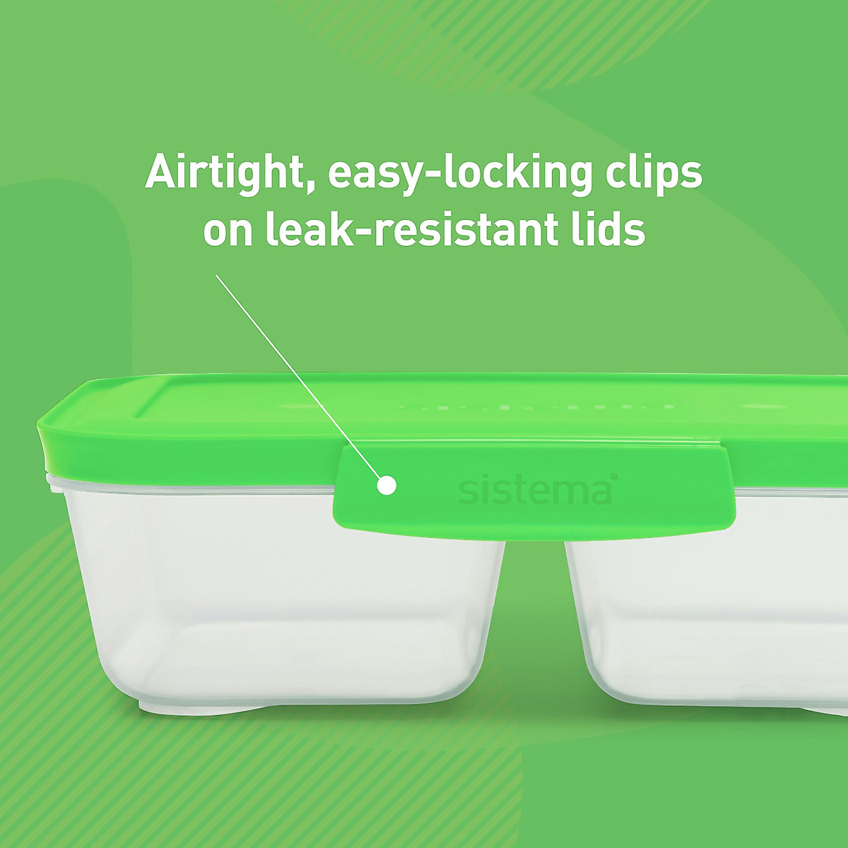 Sistema NEST IT Meal Prep Containers | 870 ml | Airtight Food Storage Containers with Compartments & Lids | BPA-Free | Green | Recyclable with TerraCycle® | 5 Count, White