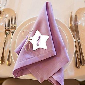 Five-Pointed Star Gift Tags 100PCS Paper Gift Tags with String White Gift Tag with Natural Jute Twine for DIY, Craft, Party Favors, Wedding Favors and Special Events (White)