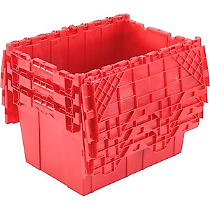 Global Industrial Red Distribution Container With Hinged Lid 21-7/8x15-1/4x12-7/8