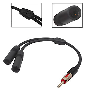 Car AM FM Radio Antenna Splitter Adapter, 1 Male to 2 Female Y Adaptor Connector, 12 inch Auto Radio Stereo Antenna Extension Cable, Vehicle Accessories Universal for Truck, SUV, and More