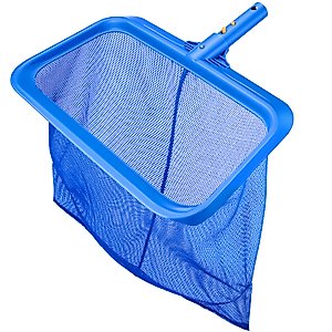 SORSWEET Pool Rake, Heavy Duty 17" Leaf Skimmer Net, Including EZ-Clip, Deep Bag Catcher, Pool Net for Cleaning Pool, Fits Standard 1-1/4" Pole, Pole Not Included