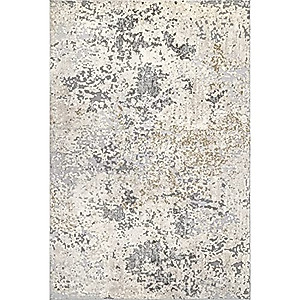 nuLOOM Abstract Contemporary Motto Area Rug, 6' Square, Beige
