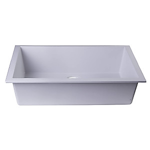 ALFI brand AB3020UM-W Undercount Single Bowl Granite Composite Kitchen Sink, 30", White