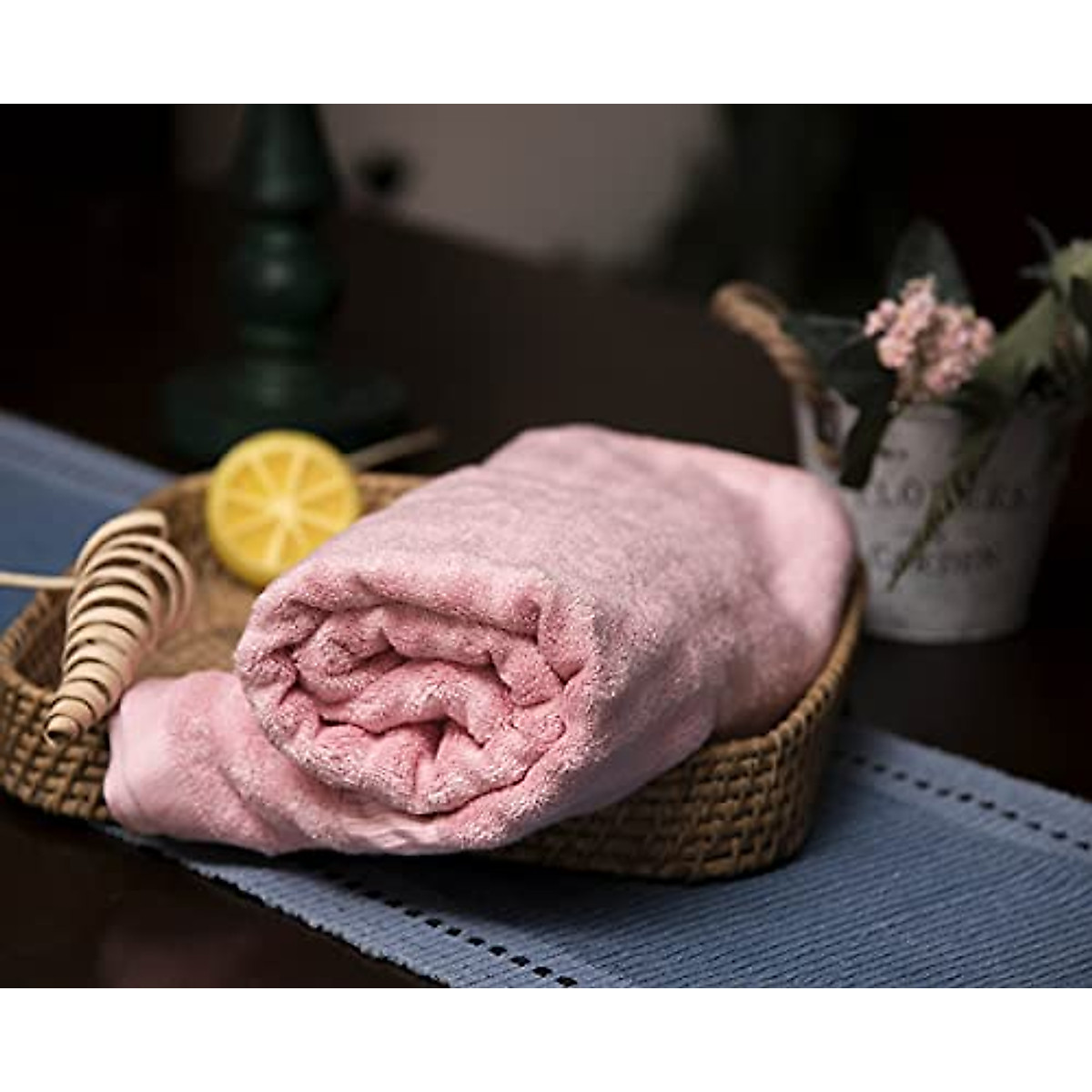MUSH 600 GSM Hand Towel Set of 2- Pink | 100% Bamboo |Ultra Soft, Absorbent & Quick Dry Towel for Gym, Pool, Travel, Spa and Yoga | 29.5 x 14 Inches