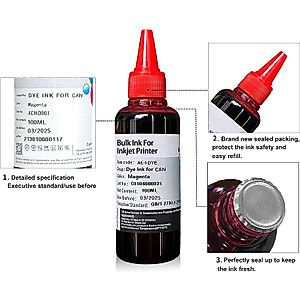 AYMSous Ink Refill Kit for Canon 250 251 270 271 280 281 1200 2200 PG240 CL241 PG245 CL246 PG210 Refillable Ink Cartridge, CIS CISS System with 5 Syringes(5x100ML 1BK, 1PBK, 1C, 1M, 1Y)