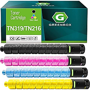 GREENBOX Remanufactured TN319 TN216 Toner Cartridge Replacement for Konica Minolta Bizhub C360 C220 C280 TN216 TN319 A11G131 A11G431 A11G331 A11G231 Printer (29,000 Pages High Yield, KCMY, 4-Pack)