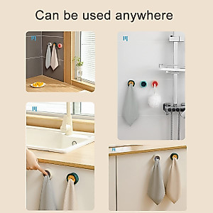 Towel Hook Holder Grabber,8-Pcs Kitchen Towel Hook Self Adhesive Dish Towel Holder,Wall Towel Holder for Bathroom,Kitchen,Garage and Home,Wall,Cabinet,Use Easy No Drilling Required