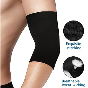 JUSDIQIR Elbow Compression Sleeves, Elbow Brace for Men Women, Tennis Golfer's Elbow Support, Arm Support Sleeves For Sports Protection And Pain Relief (Black)