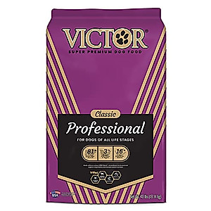 Victor Super Premium Dog Food – Professional Dry Dog Food – Super Premium Dog Food with 26% Protein, Gluten Free - for High Energy and Active Dogs & Puppies, 40lbs