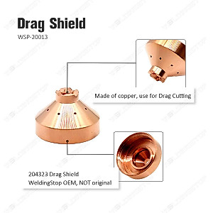 WeldingStop ICE-40C/T Plasma Electrode 192047 204325 Tip 204323 Shield Cap fit Miller Spectrum 625 Cutter PKG-15