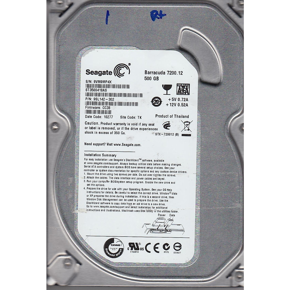 Seagate ST3500418AS 500GB 7200K SATA Hard Drive (Renewed)