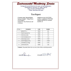 Village Decor handmade earthen clay natural yogurt maker/clay curd pot with lid (1000 ML / 34 OZ - 2 QTY)