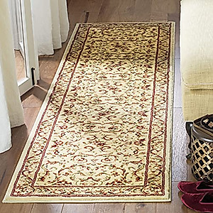 SAFAVIEH Lyndhurst Collection 2'3" x 6' Ivory / Ivory LNH322A Traditional Oriental Scroll Non-Shedding Living Room Entryway Foyer Hallway Bedroom Runner Rug