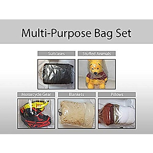 Set of 5 Plastic Storage Bags for Luggage Storage, Pillow Bag, Rug Bag Plastic Drawstring Bags for Suitcase Storage, Attic Storage Bags. Quality Large Plastic Storage Bag (Large)