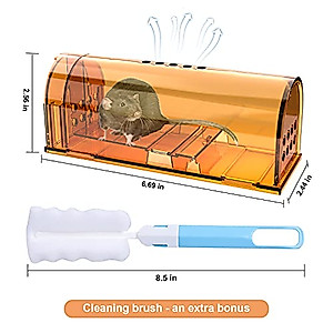 4 Pack Humane Mouse Traps Indoor for Home, Live Mouse Traps No Kill, Reusable Mice Small Rat Trap Catcher for House & Outdoors