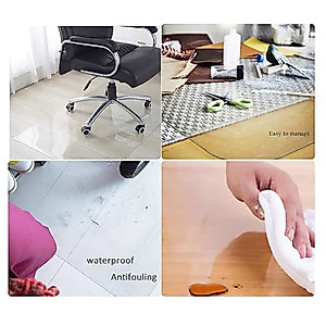 Clear PVC Desk Chair Mat 1.5mm Carpet Protector for Hardwood Floors,100% Waterproof Vinyl Plastic Floor Mat,Chairmats Non-Slip, wear-Resistant, Easy to Clean, for Office Home Hard Floor Carpet,80-160c