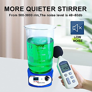 Xin Tester 3000ml LED Digital Magnetic Stirrer, Stainless Steel Magnetic Mixer with Stir Bar, Magnetic Stir Plate for Sauces/Yeast Starters/Paint/Ink/Lab (No Heating) Max Stirring Rate: 2200RPM