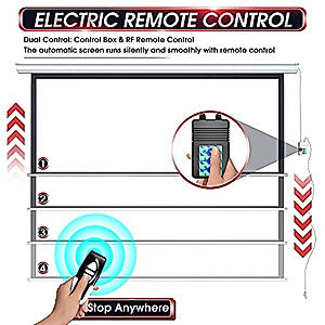 Aoxun 120" Motorized Projector Screen - Indoor and Outdoor Movies Screen 120 inch Electric 4:3 Projector Screen W/Remote Control