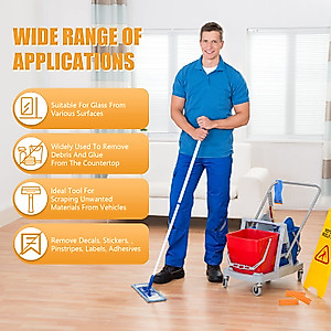 Honoson 600 Pieces Plastic Razor Blade Scraper Blades Plastic Scraper Tools Double Edge Razor Blades with a Tip Slot Edge Blades for Removing Decals, Stickers, Cleaning Window Glass (Orange)