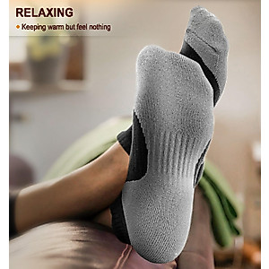 BULLIANT Mens Socks 6 Pairs-Athletic Ankle Socks Cushioned No Show For Men Running-Arch Compression Support(6Pairs,Shoes Size:Men 10-12)