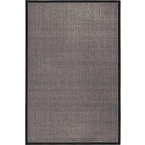 SAFAVIEH Natural Fiber Collection 2' x 3' Charcoal / Charcoal NF441D Border Sisal Accent Rug