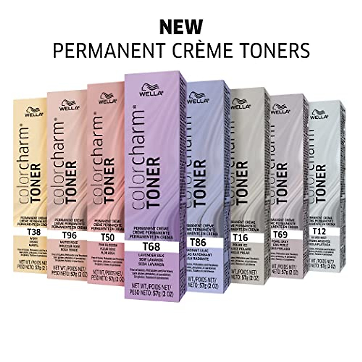 WELLA colorcharm Permanent Crème Toner, Free of Animal-Derivied Ingredients, Parabens Free, Gluten Free, T12 Silver Mist, 2 oz