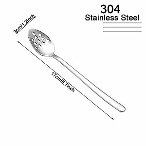 3 PCS Slotted Spoons Stainless Steel,Caviar Spoons for Home Restaurant Pressed Fruit Potato Garlic Paste Filter SoupQA