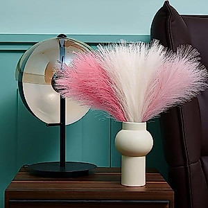 Der Rose Pampas Grass Pink 17.7 Inch 6pcs Faux Pampas Grass Decor Pompas Floral for Pink Room Bathroom Home Office Decor Aesthetic